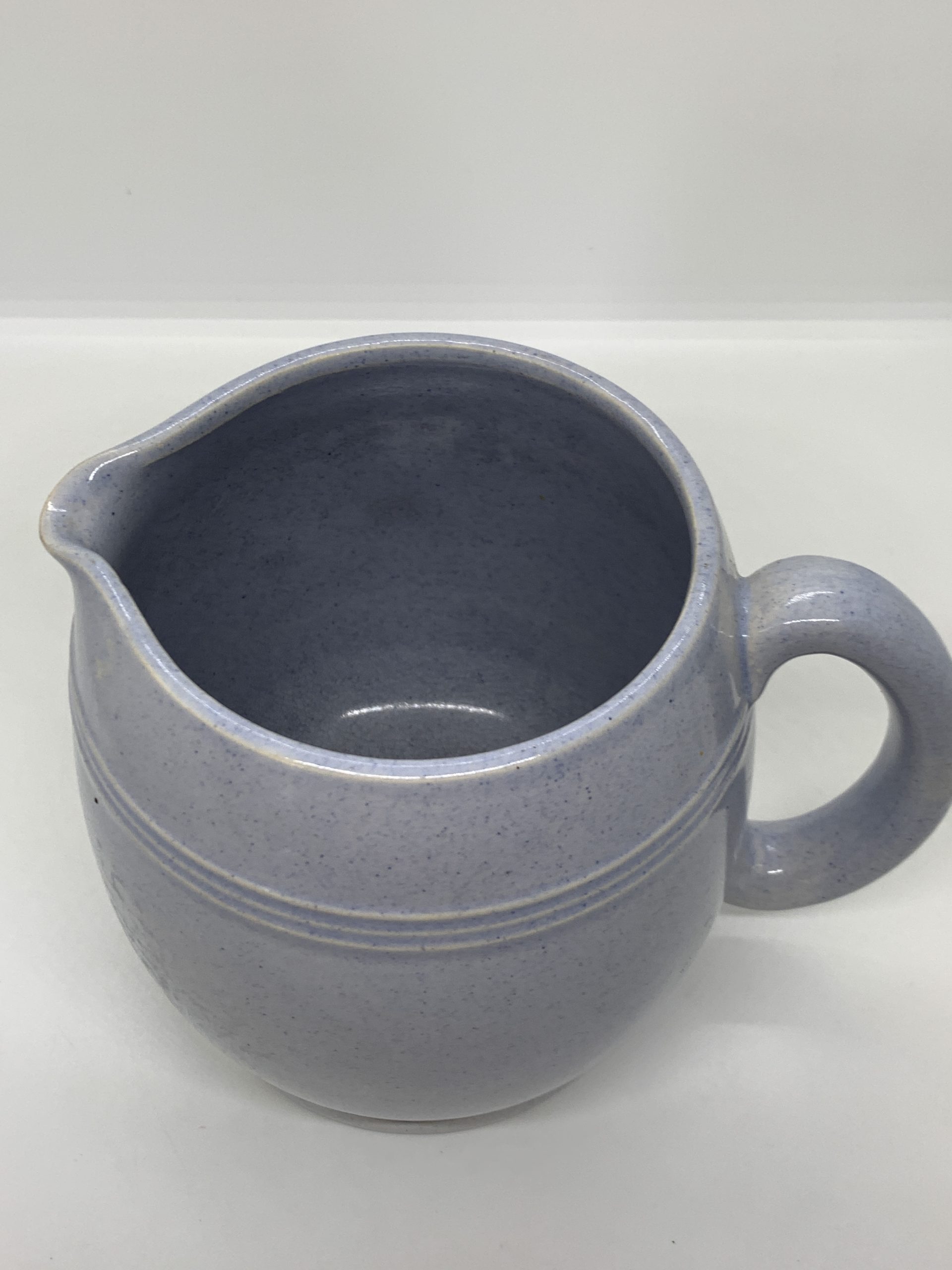 Blue Grey Speckled Glazed Australian Pottery Jug 14cm - Vintage Keepsakes