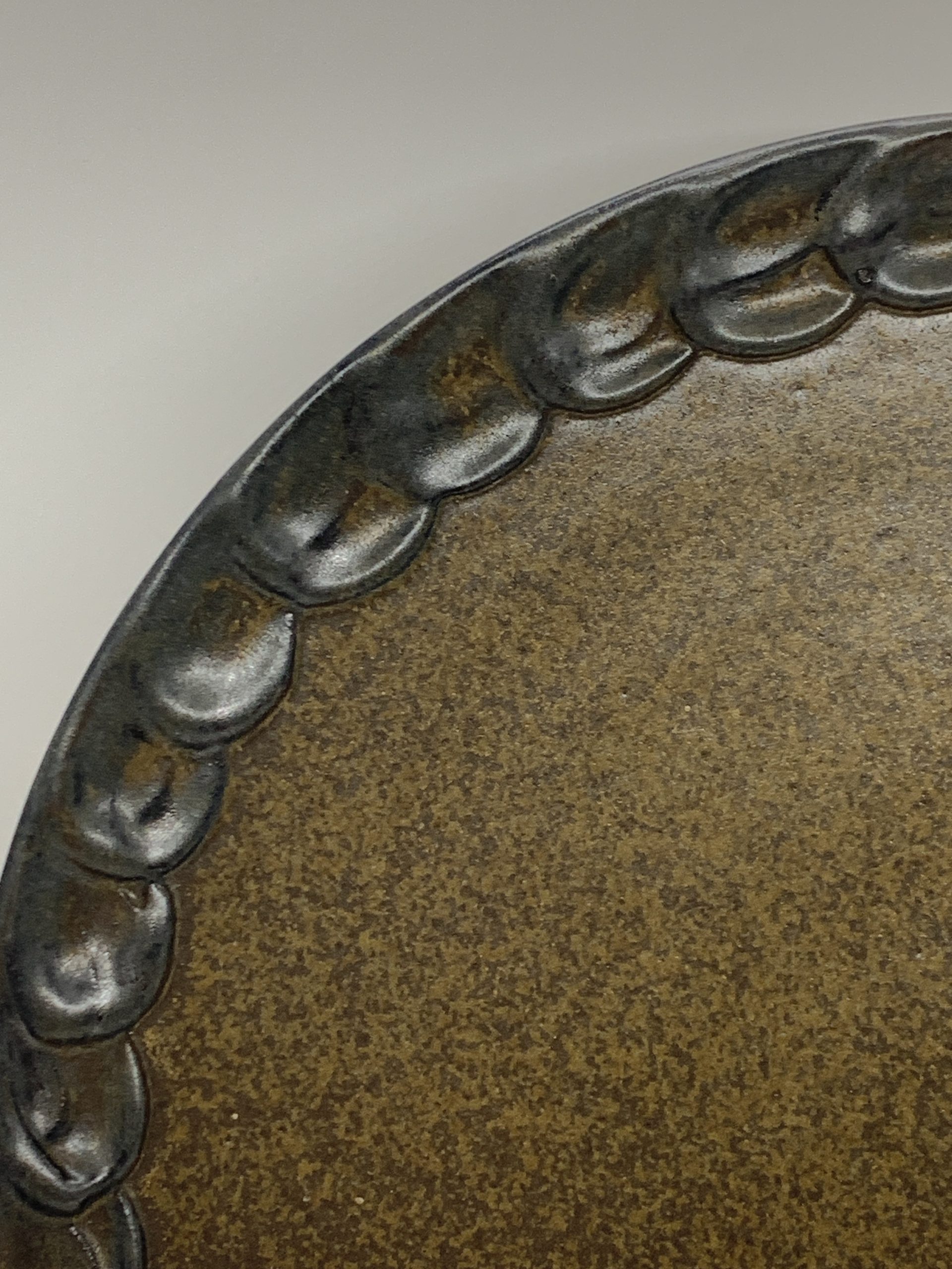 Vagn Nykel Pottery Round Brown Plate 29cm - Vintage Keepsakes