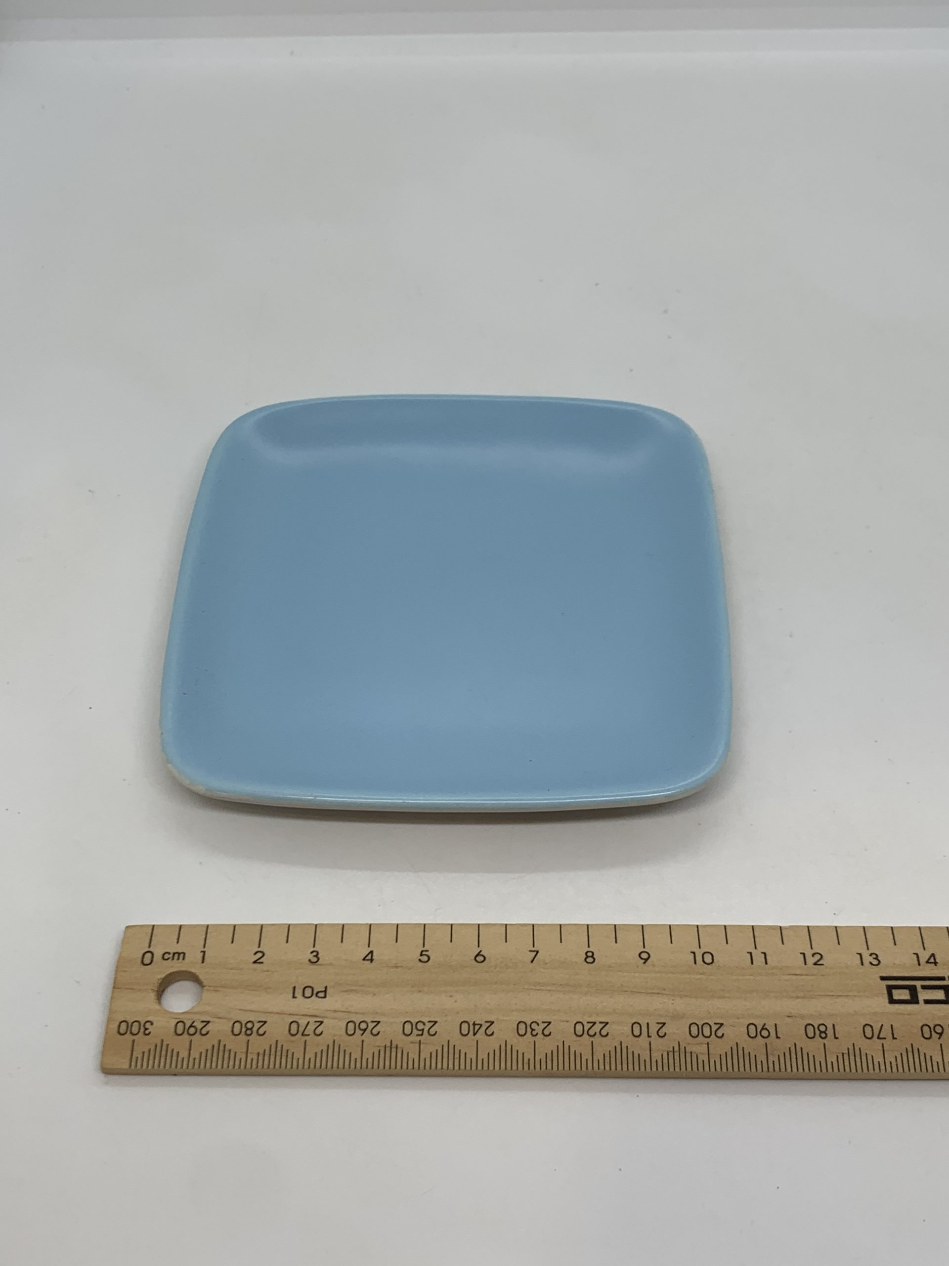 Square Poole Pottery Blue Plate 11cm C104 - Vintage Keepsakes