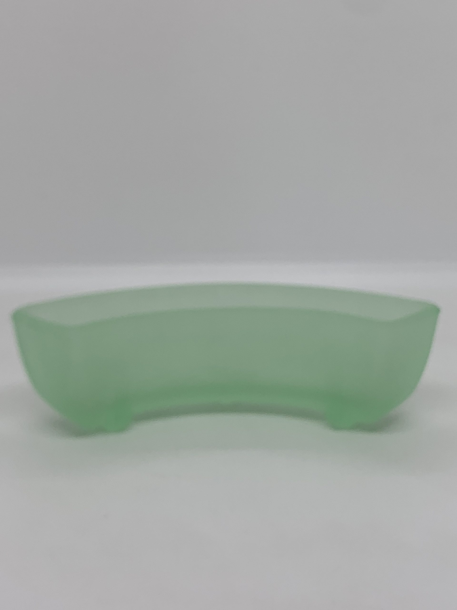 Satin Uranium Glass Quarter Circle Trough Vase 15cm long - Vintage ...