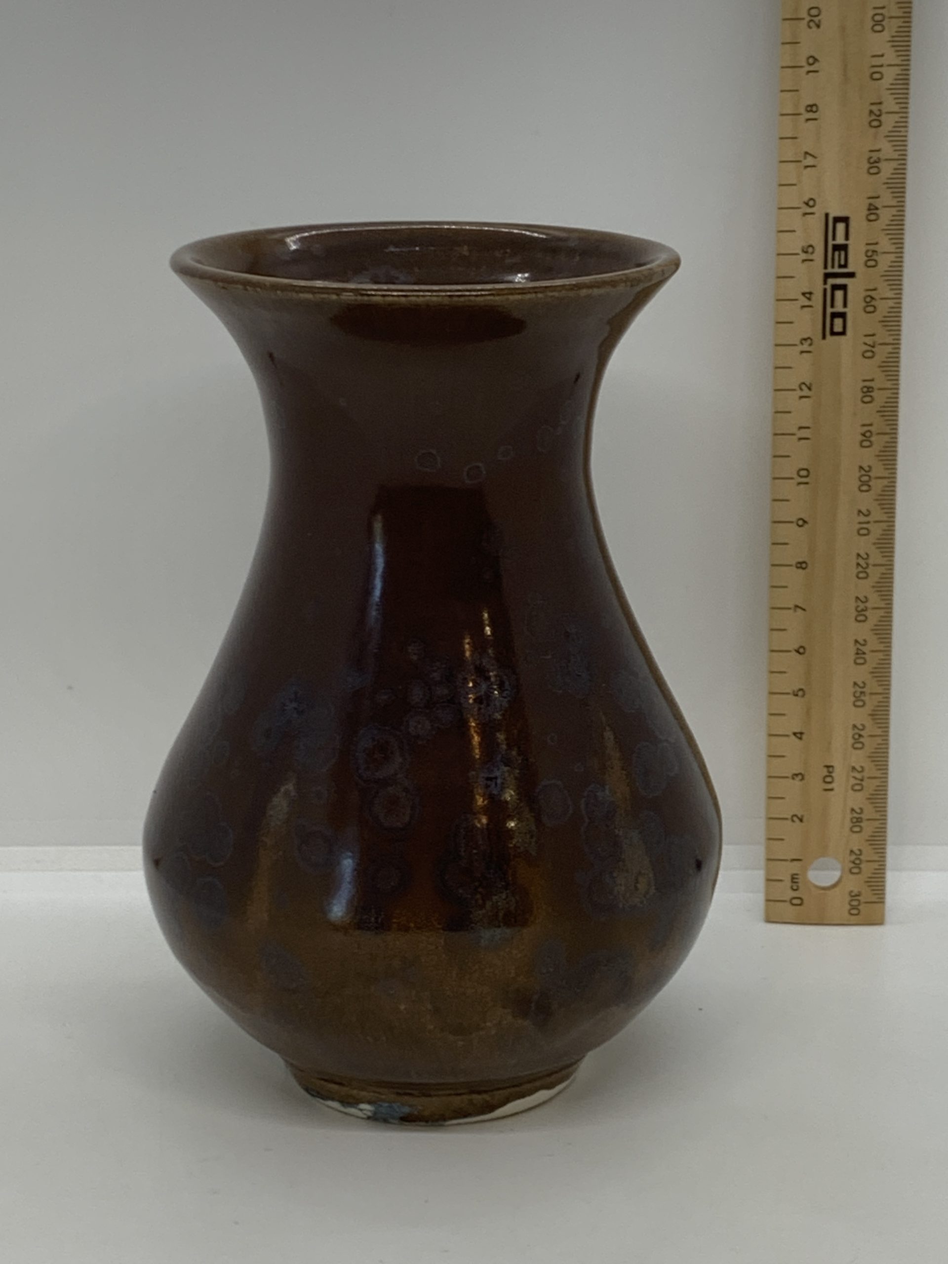 Lachlan Ely Pottery Brown Vase 16.5cm (marked LE 1.7.00) - Vintage ...